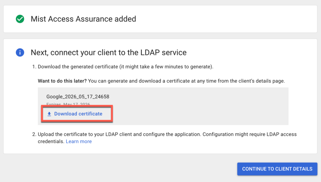 Google Workspace Integration - Mist