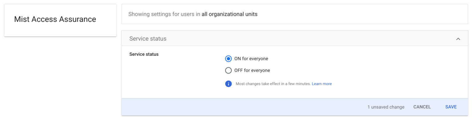 Google Workspace Integration - Mist