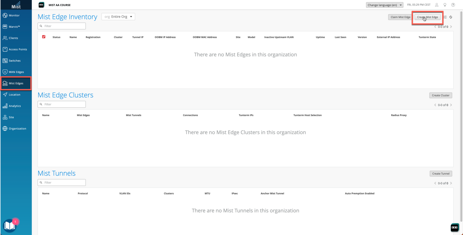 Mist Auth Proxy - Mist Edge VM Installation - Mist
