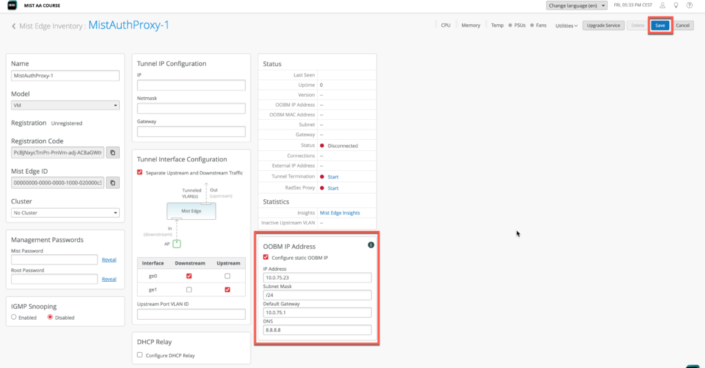 Mist Auth Proxy - Mist Edge VM Installation - Mist