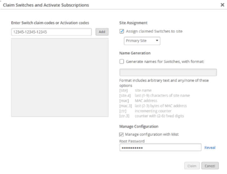 Adding an EX Series Switch to the Juniper Mist Cloud - Mist