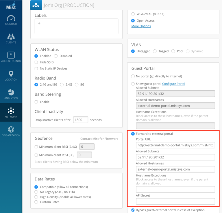 External Guest Portal - Mist