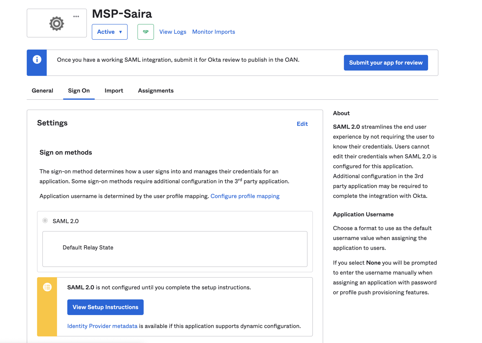 Configuring Okta Admin SSO - Mist