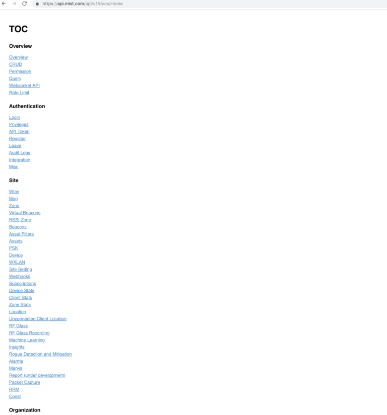 Mist API Introduction - Mist