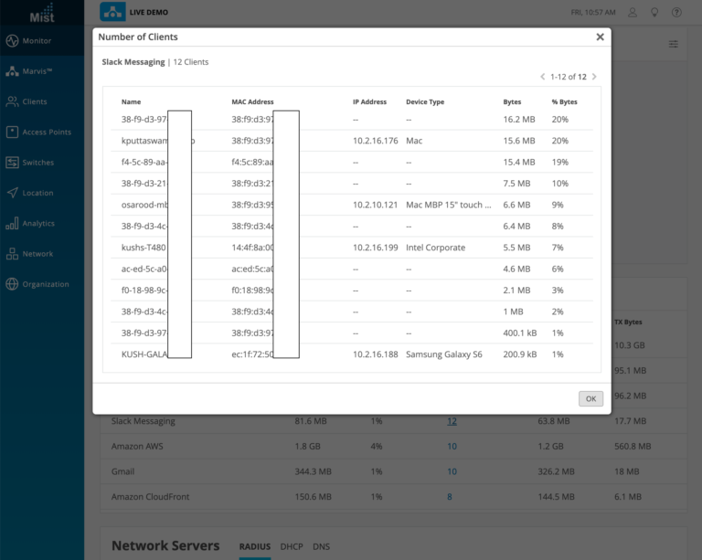 Application Visibility - Mist
