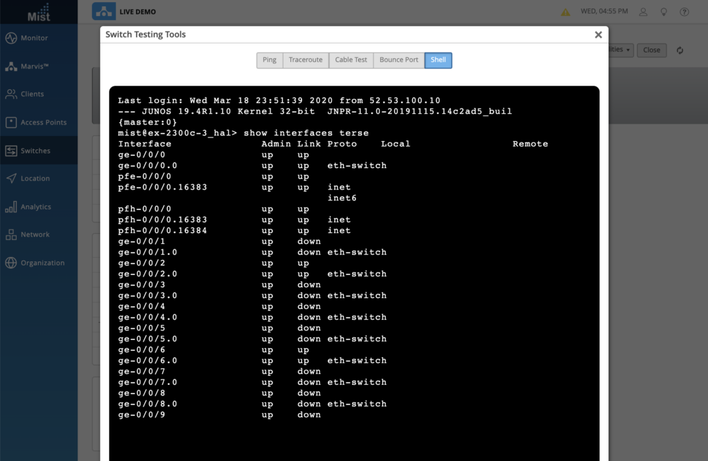 Switch Testing Tools - Mist