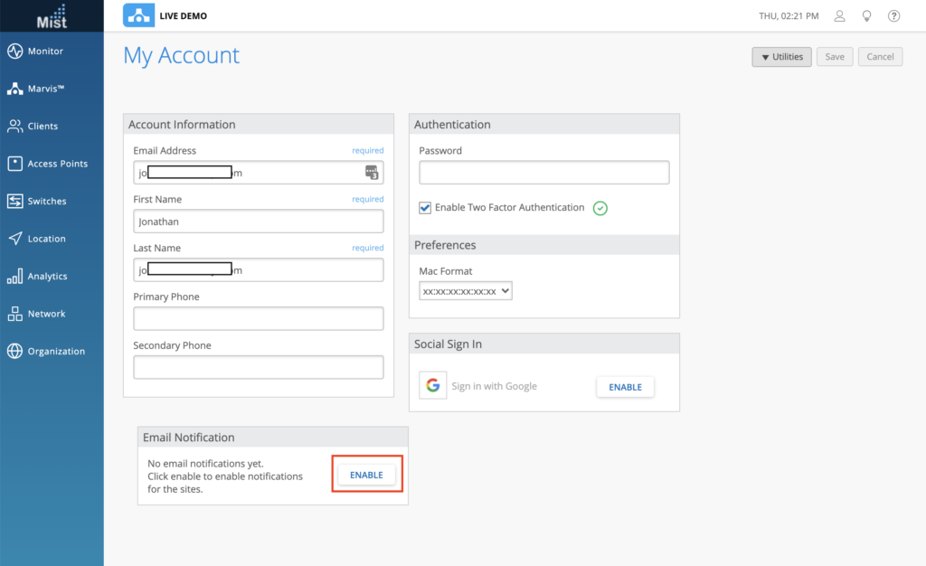Alert Framework - Mist