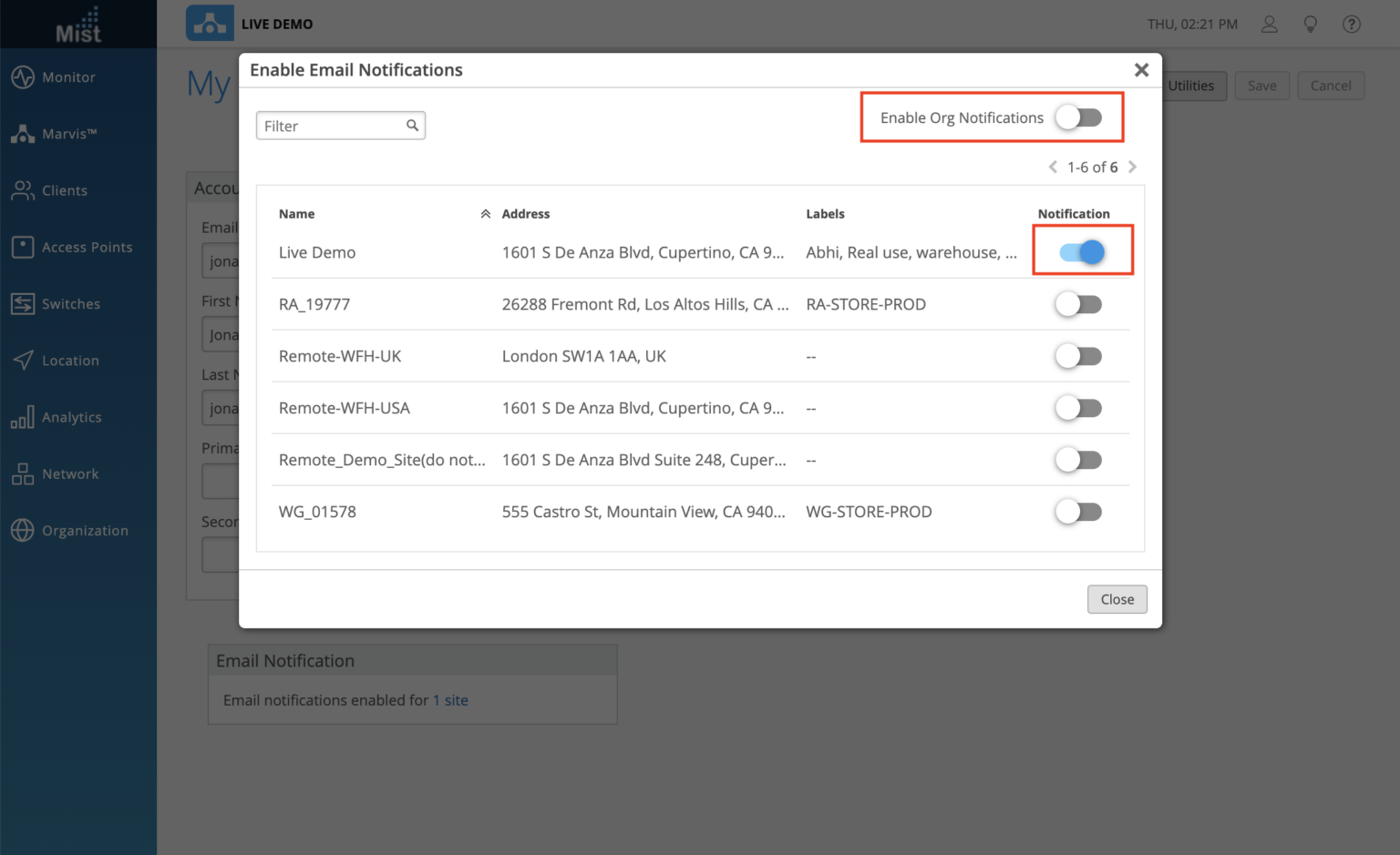 Alert Framework - Mist