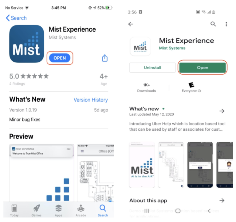 Mist Experience Mobile App - Mist