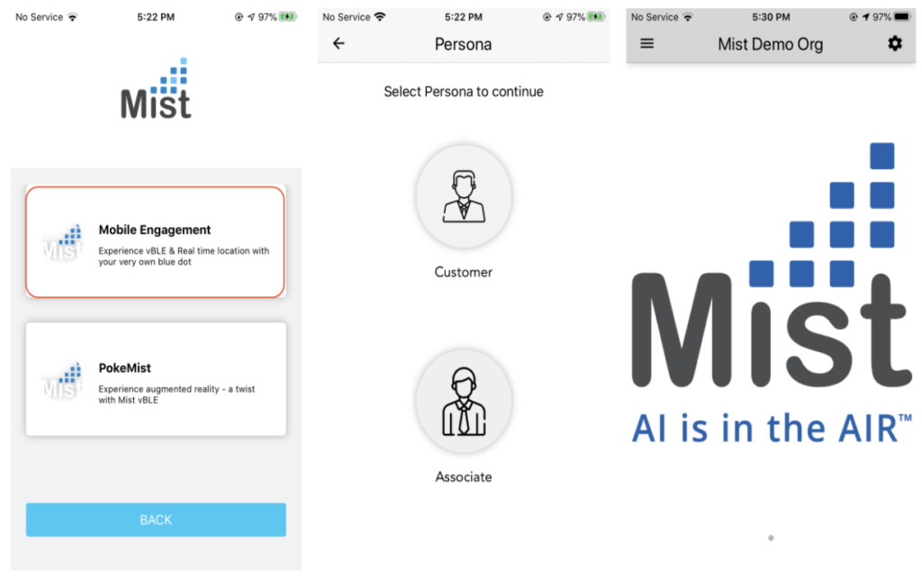 Mist Experience Mobile App - Mist