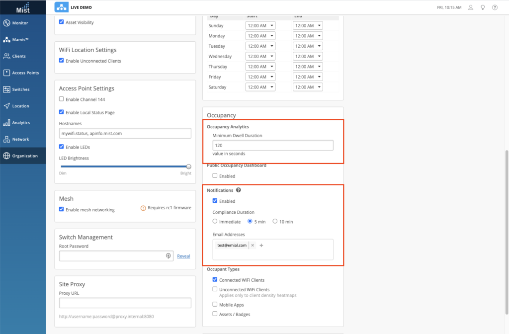 Occupancy Analytics - Mist