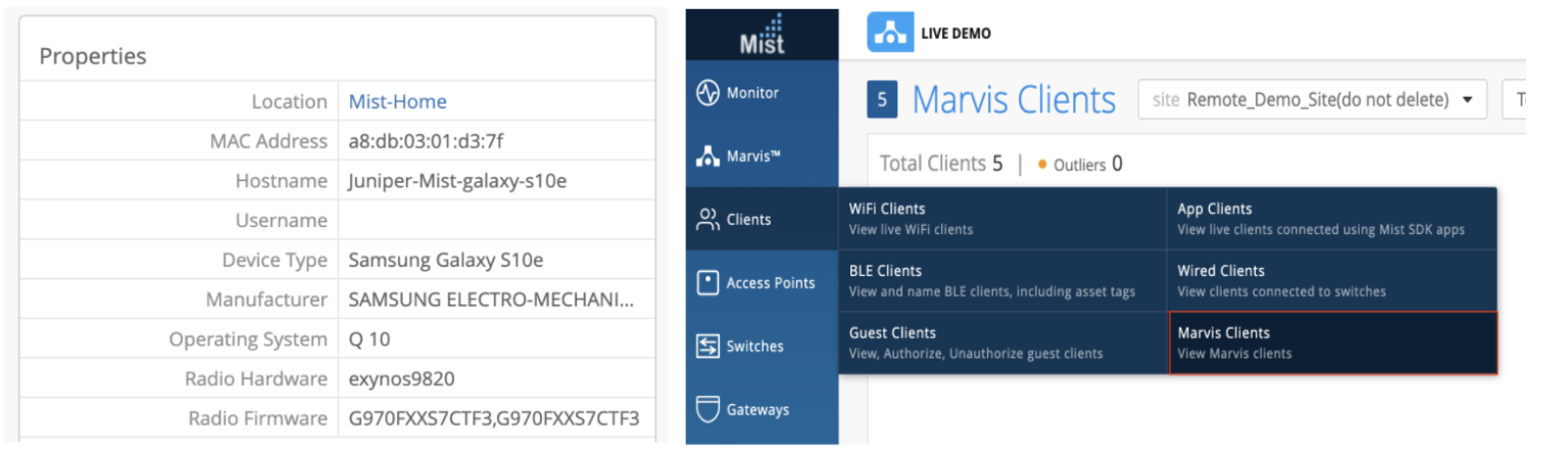 Marvis Clients View - Mist