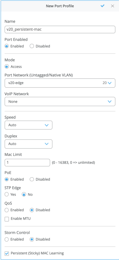 Persistent (Sticky) MAC Learning - Mist