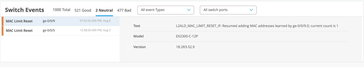 Persistent (Sticky) MAC Learning - Mist