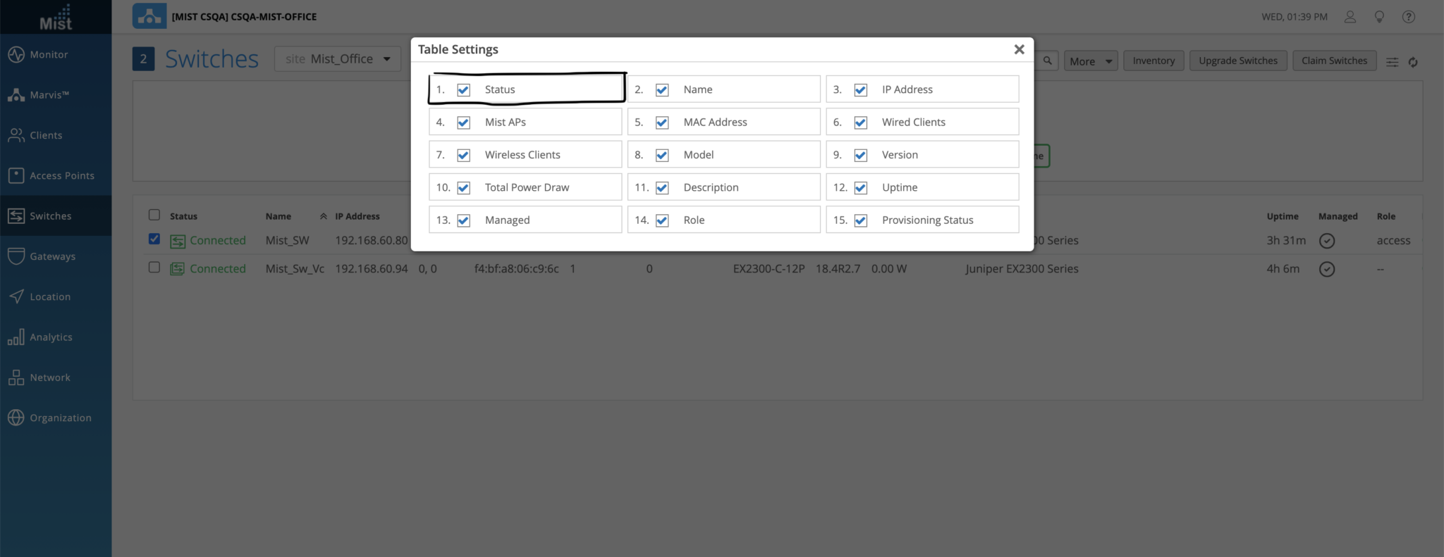 Switch Upgrade - Mist