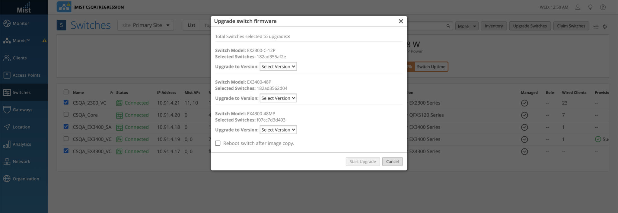 Switch Upgrade - Mist