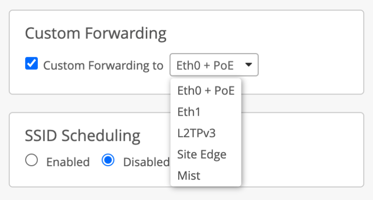 Custom WLAN Forwarding - Mist