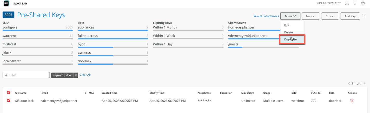 Multi PSK - Mist IoT Assurance - Mist