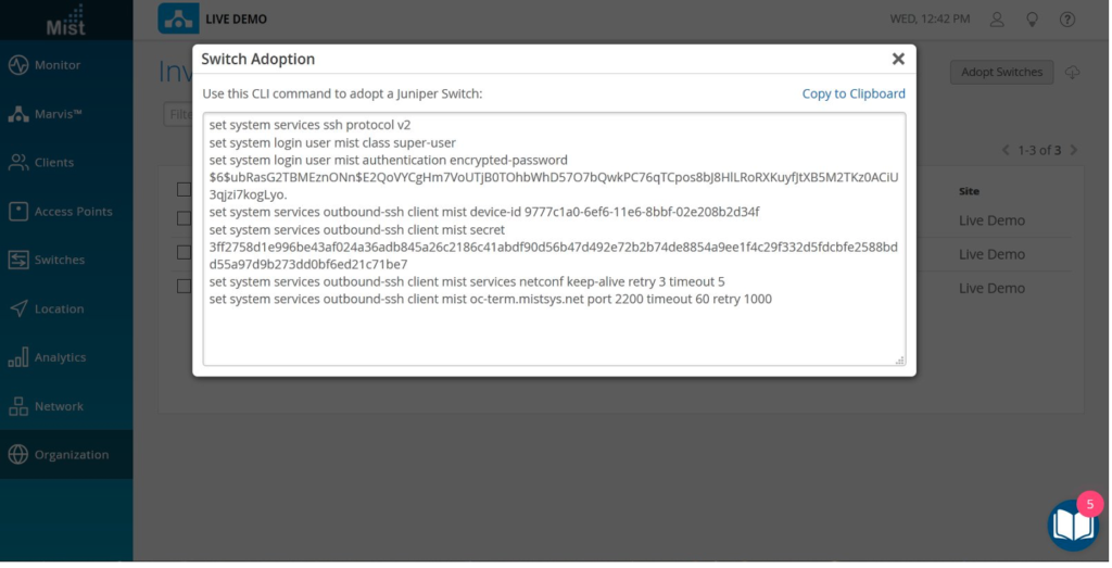 Adding an EX Series Switch to the Juniper Mist Cloud - Mist