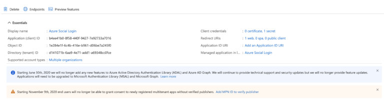 Azure Social Login - Mist