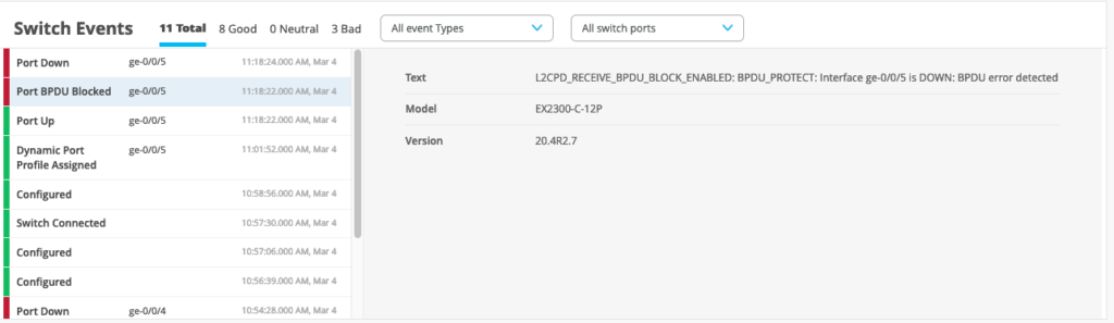 STP Edge Port / BPDU Guard - Mist