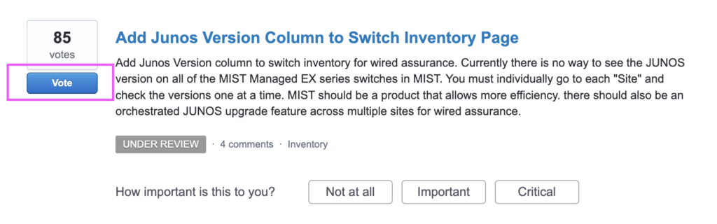 How to Create a Feature Request on the Mist Dashboard? - Mist
