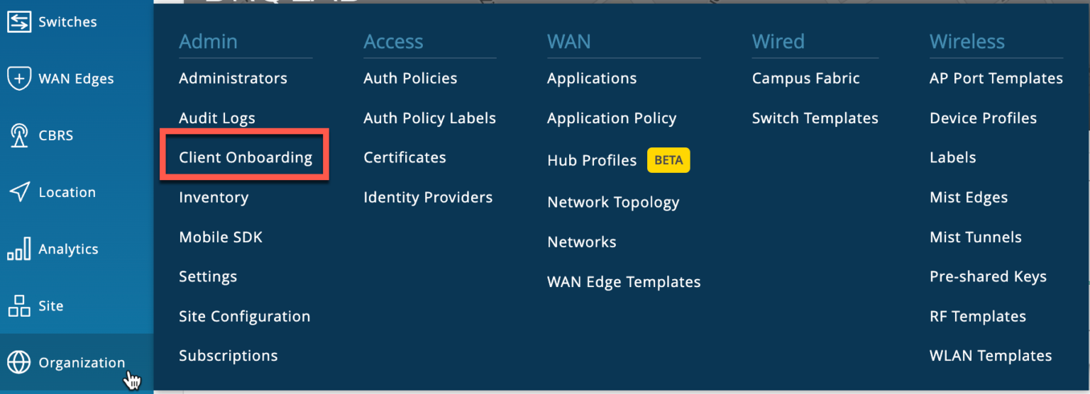 Client Onboarding - PSK Portals - Mist