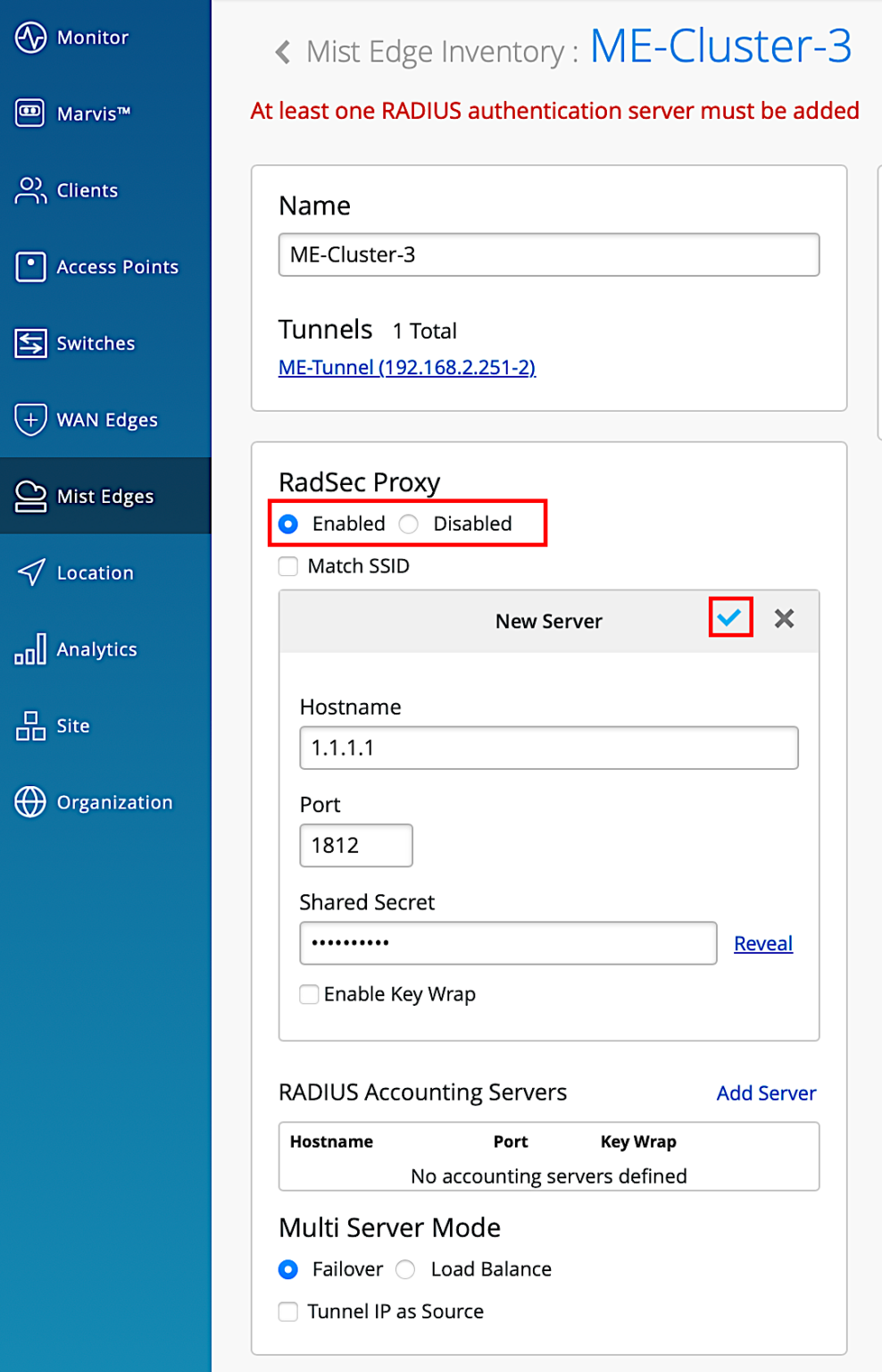 Mist Edge Radius Proxy Configuration Guide - Mist