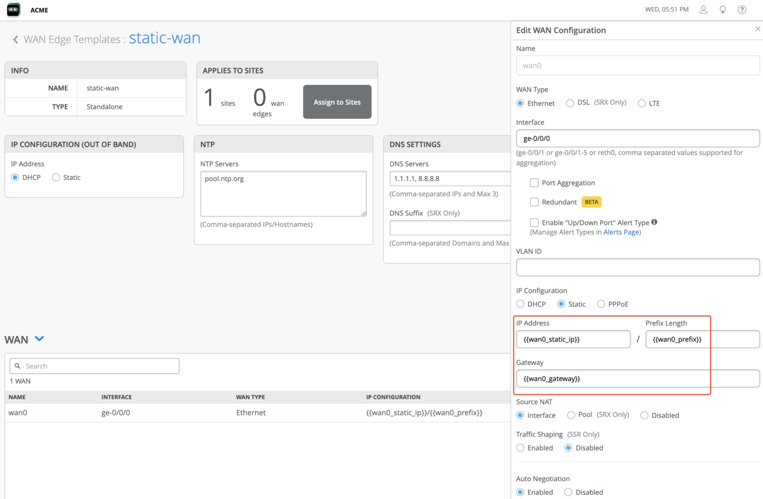 SSR Onboarding with Static IP Addresses - Mist
