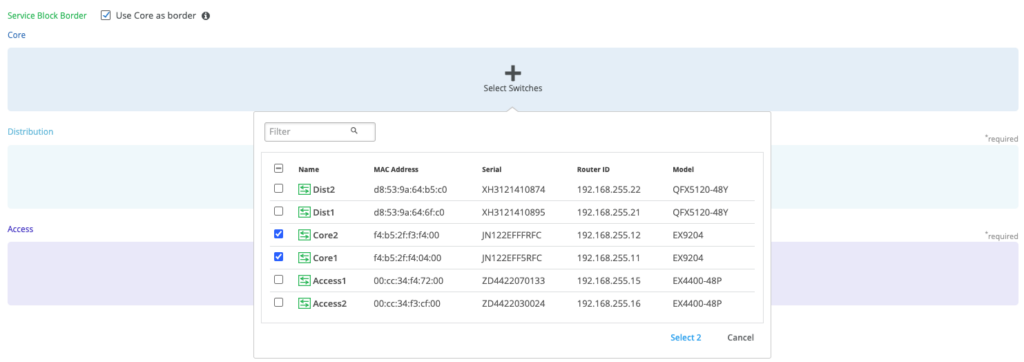 Campus Fabric Core Distribution CRB Workflow - Mist