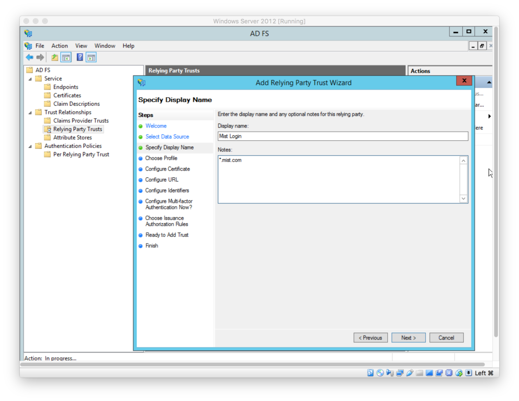 SAML setup with ADFS - Mist