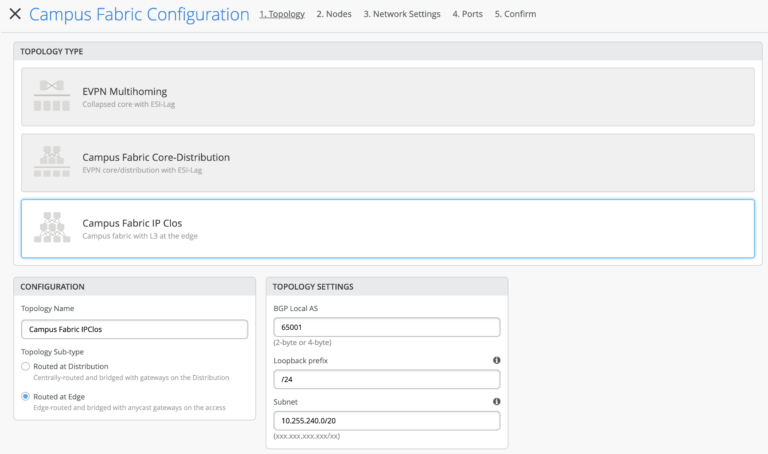 Campus Fabric IP Clos Architecture Guide - Mist