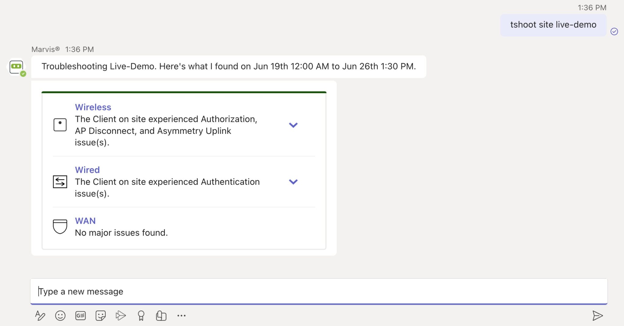 Marvis App in Teams - Mist