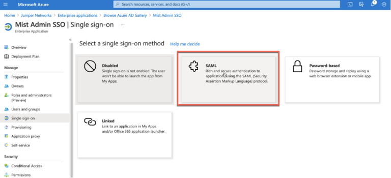 Azure Admin SSO Integration - Mist