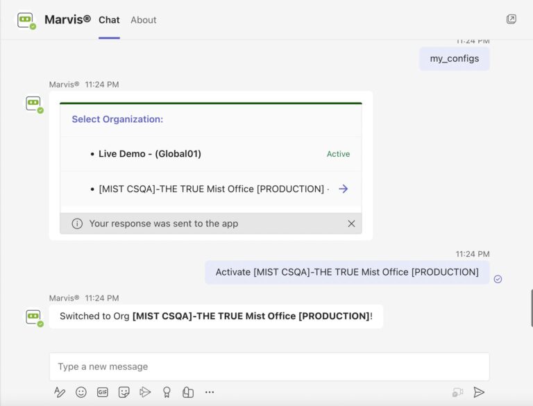 Marvis App in Teams - Mist