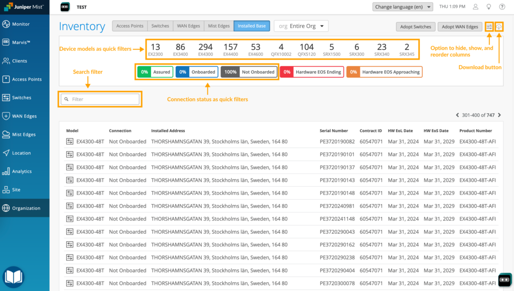 Access Your Installed Base Information - Mist