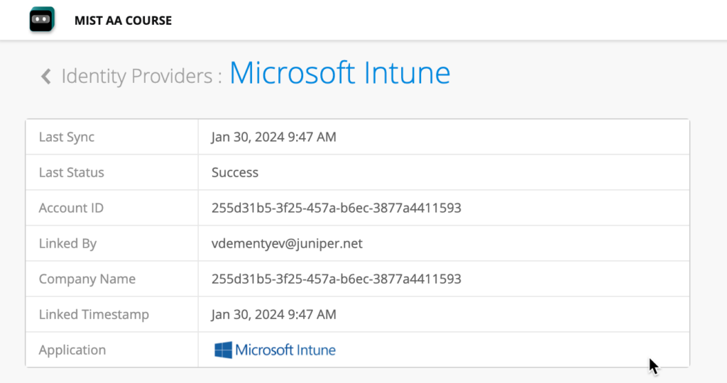 Microsoft Intune Integration - Mist