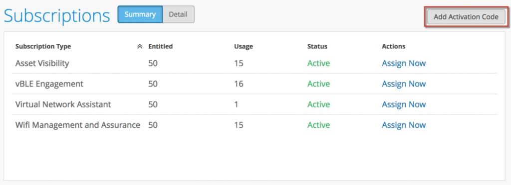 subscriptions add activation code - Mist